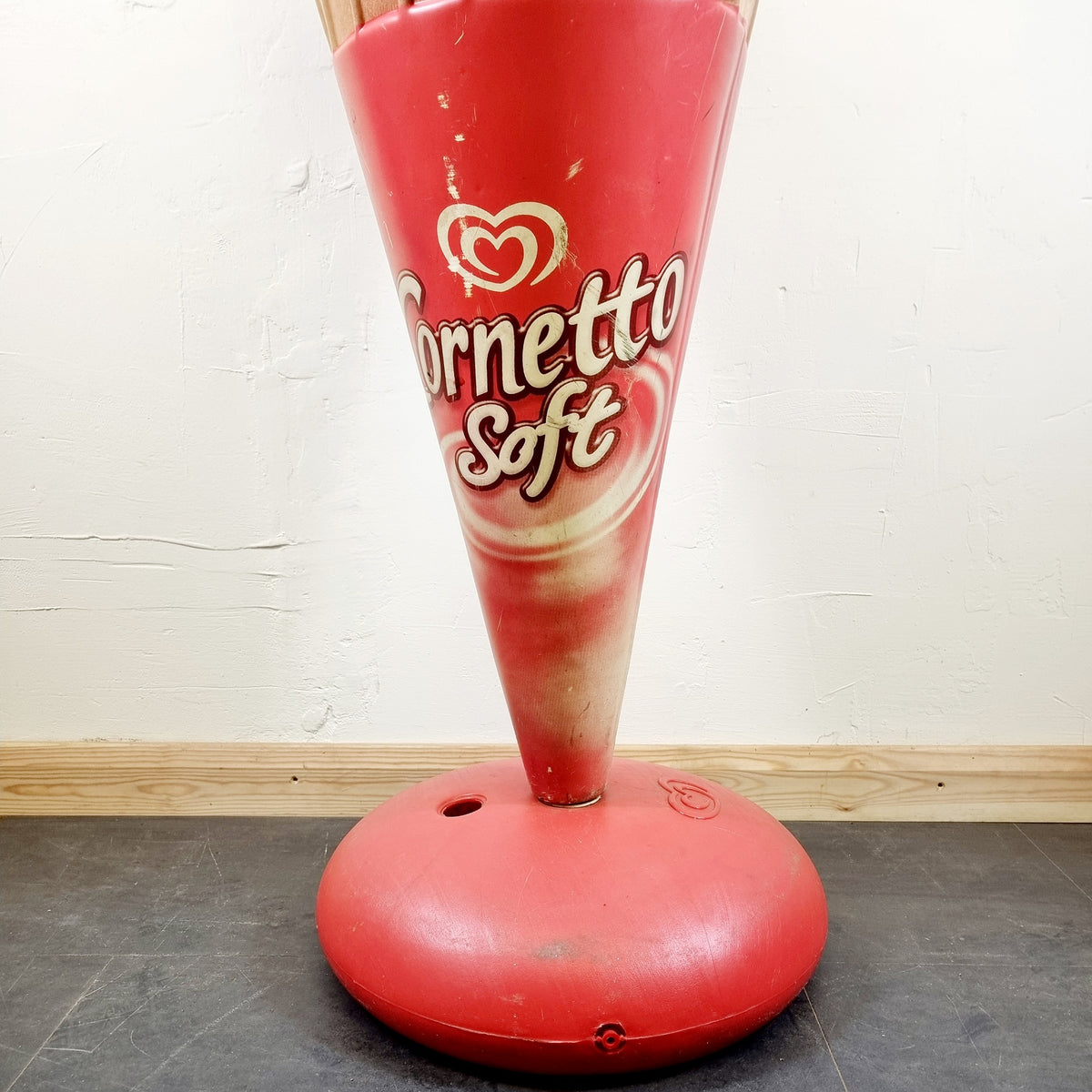Large Advertising Cornetto Soft Ice Cream, By Walls. Strawberry Red.