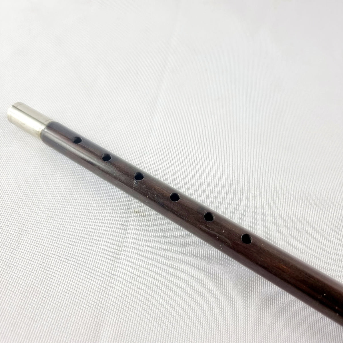 Antique 19th Century Military Rosewood White Metal Fife Flute