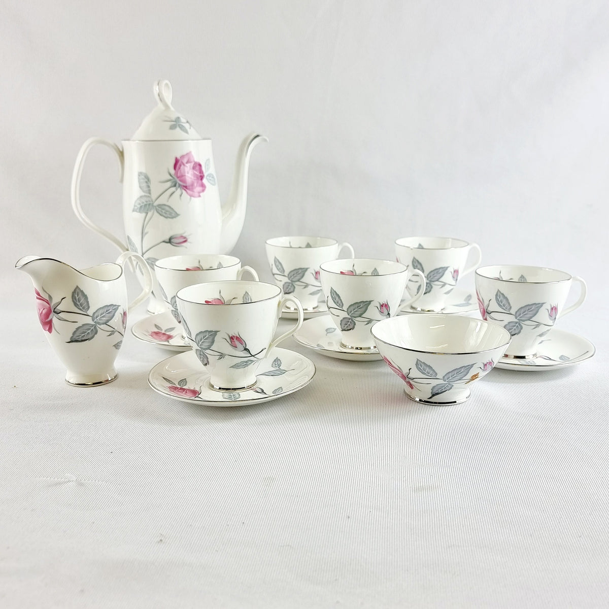 Vintage Tea Set by Royal Albert Trent Rose Pattern Tea for Six