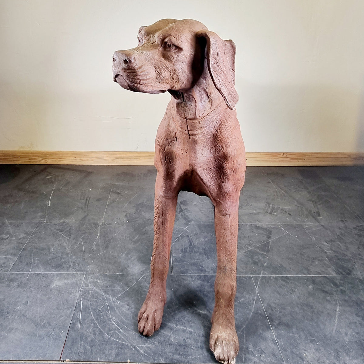 Large Cast Iron Rhodesian Ridgeback Dog Statue