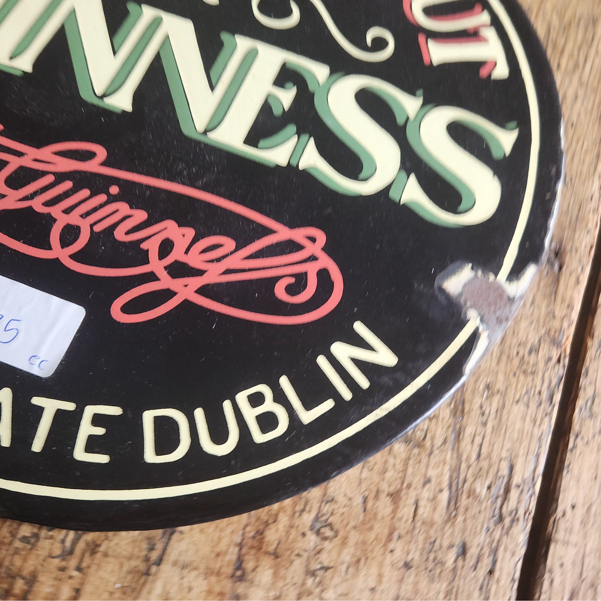 Vintage style enamel Guinness beer enamel wall plaque