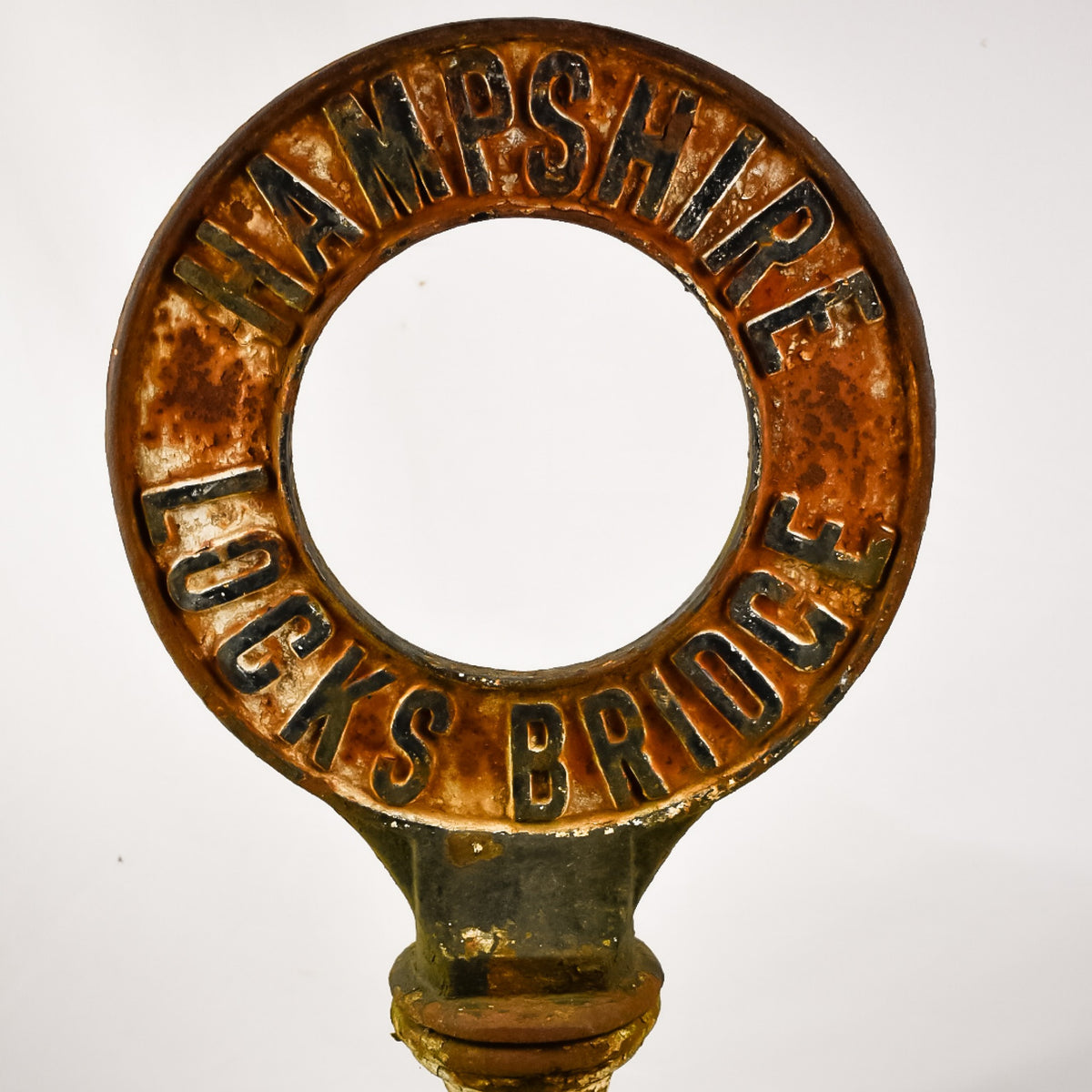 Hampshire Locks Bridge Cast Iron Sign - Attrells Antiques