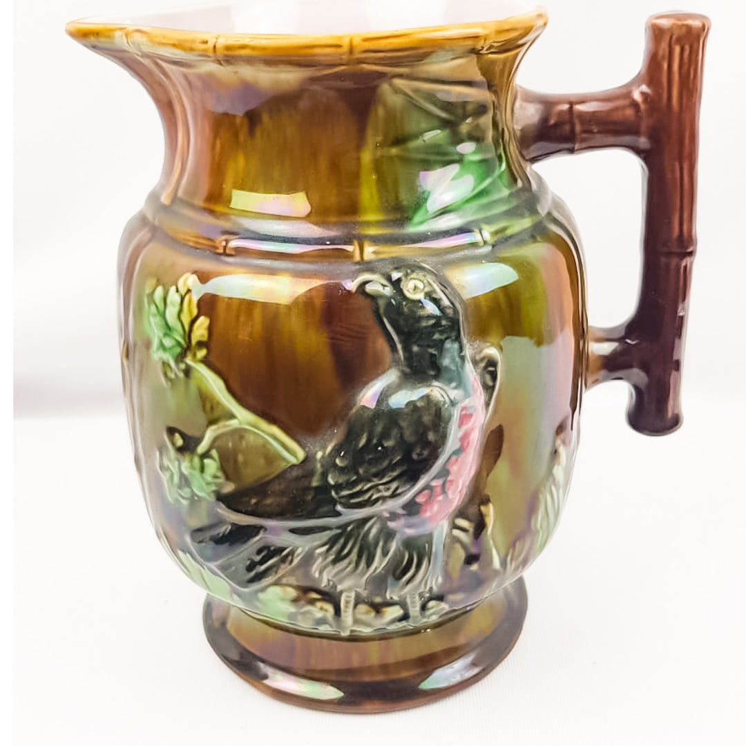 19th Century Majolica Bird Jug