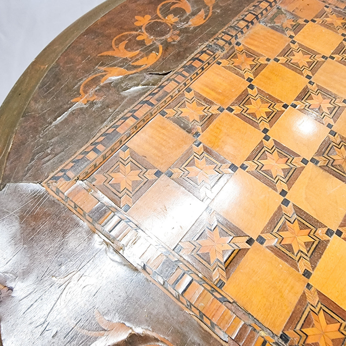 Edwardian Inlaid Chess/Games Table - Attrells Antiques