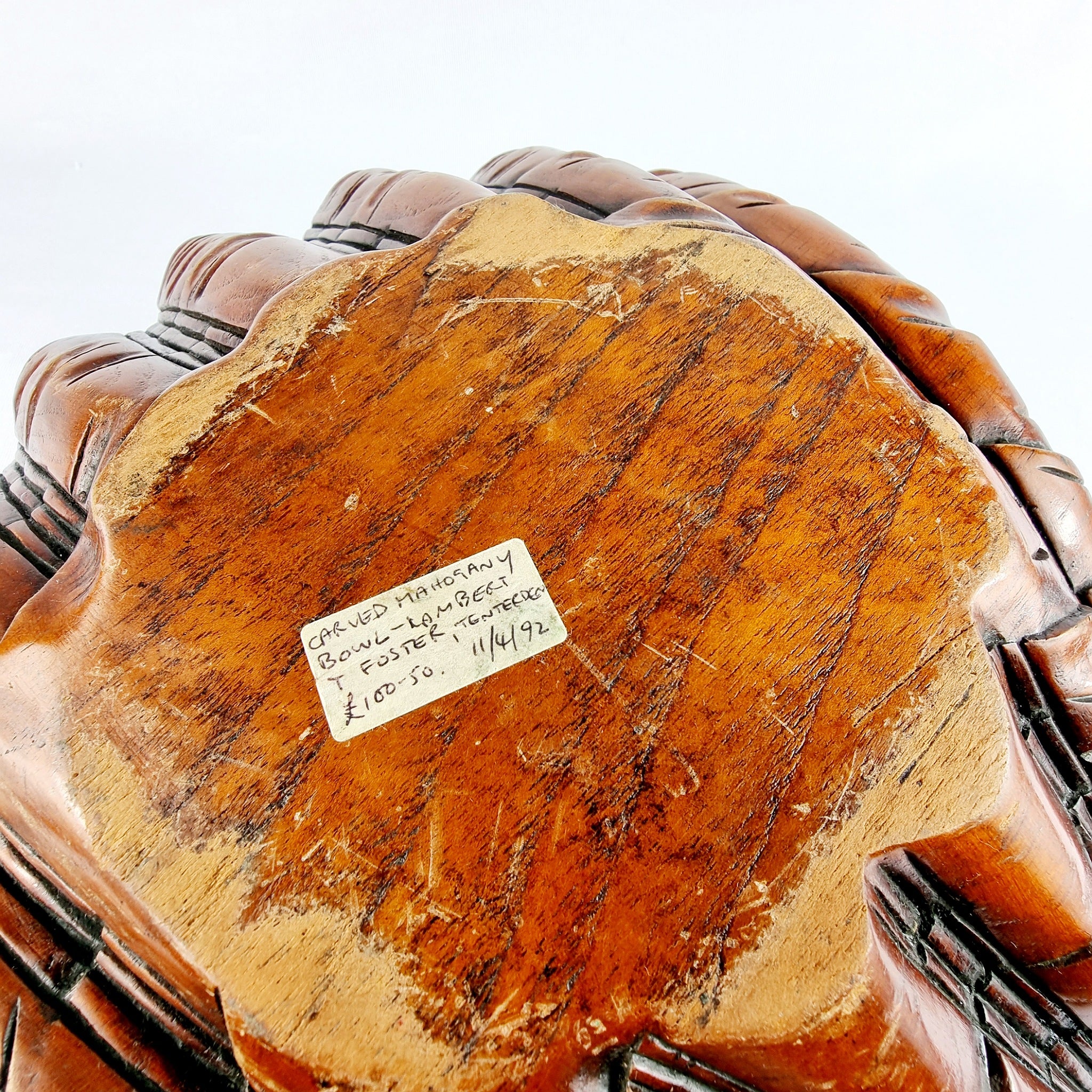 Carved Mahogany Clam Shell