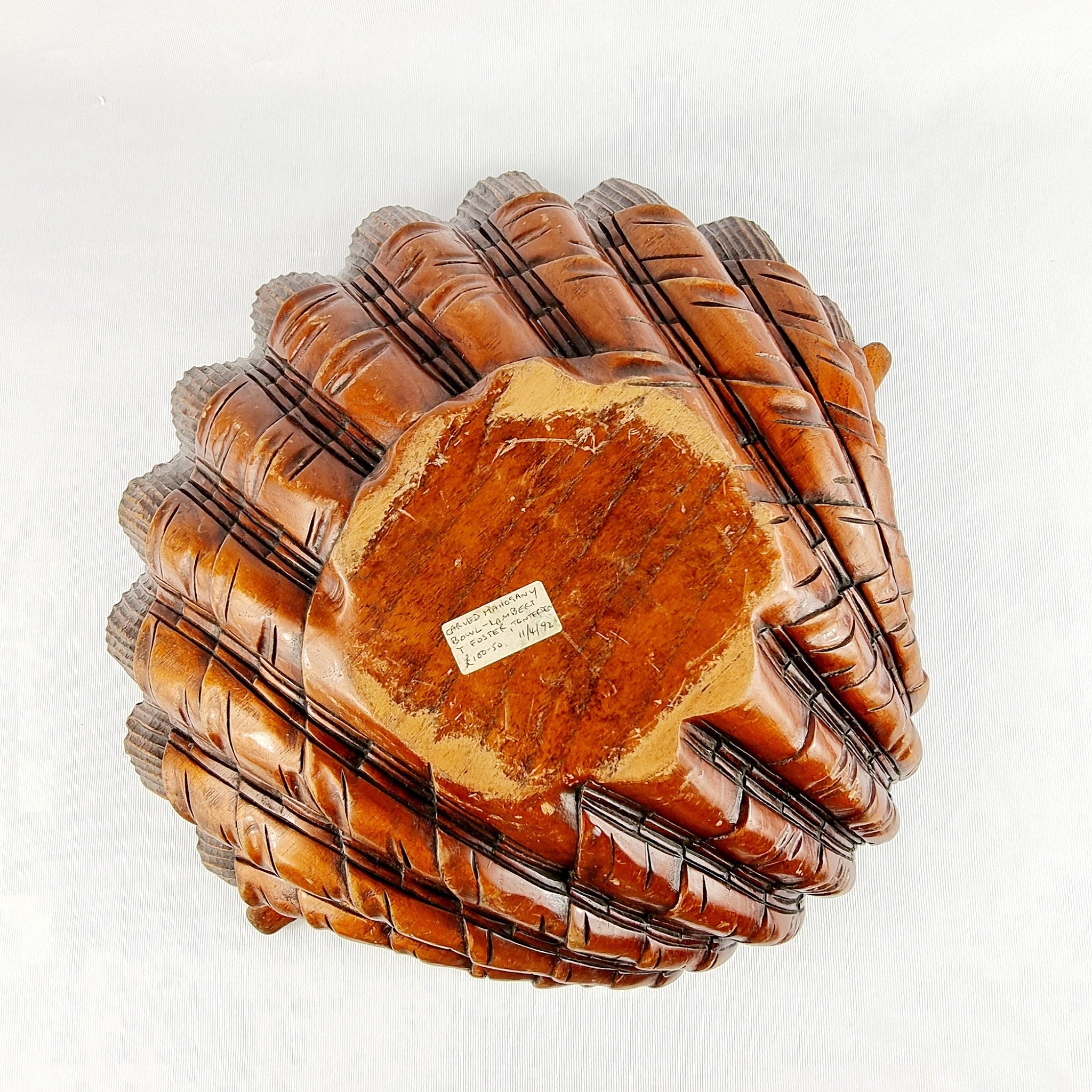 Carved Mahogany Clam Shell
