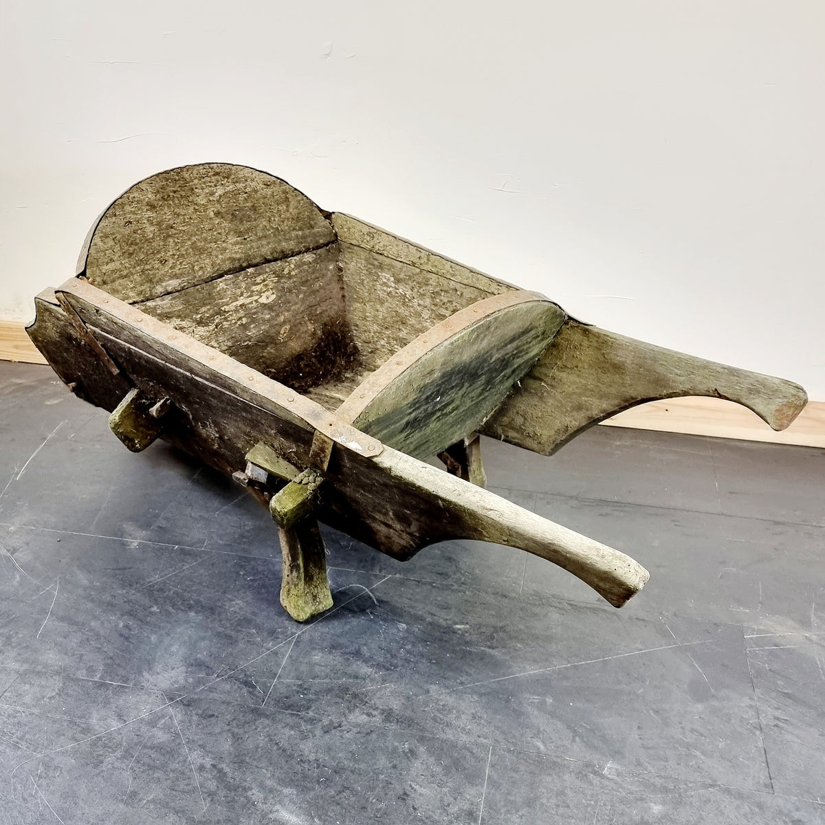 Antique Wooden Wheelbarrow
